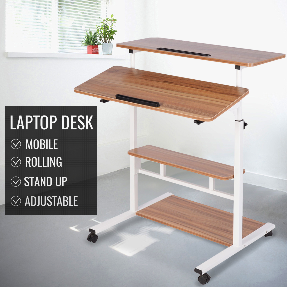 COMPUTERTISCH SCHREIBTISCH B 220 ROTISCH Laptoptisch Kaffeetisch Betttisch 